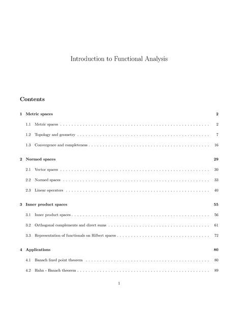 functional analysis notes part1 introduction to functional analysis 1 metric spaces contents 1