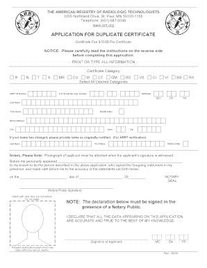 Fillable Online Application For Duplicate Certificate Fax Email Print