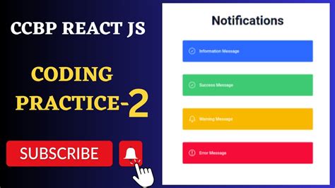 notifications coding practice 2 react js nxtwave ccbp 4 0 youtube