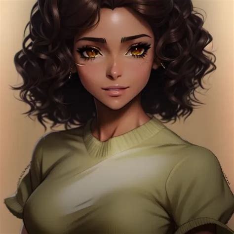 Semi Realistic Anime Girl Skin Highlights Hair Hig