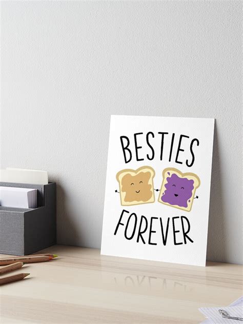 Cute Funny Peanut Butter Jelly Besties Forever Best Friends Art Board