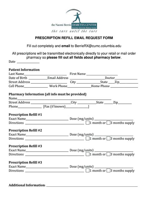 Prescription Refill Request Form Template Fill Out Sign Online DocHub