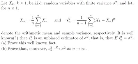 solved let xk k≥1 ﻿be i i d ﻿random variables with finite