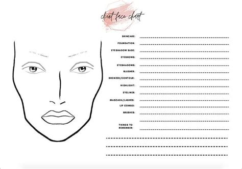 Beginner Printable Face Charts For Makeup Artists