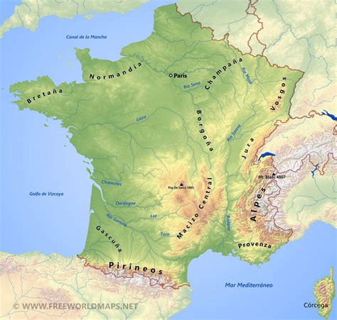 Mapa Mudo Francia Para Imprimir Mapa Fisico