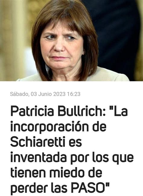 Nora Golías on Twitter RT Andrestwiters Pato Bullrich rechazó la