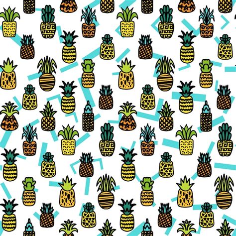 Premium Vector Whole Pineapples Vector Seamless Pattern