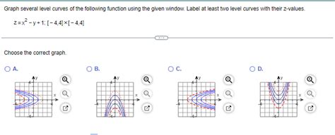 solved graph several level curves of the following function