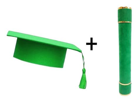 Kit Capelo E Canudo De Formatura Verde Adulto E Infantil Parcelamento