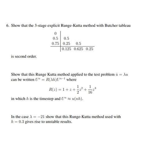 solved 6 show that the 3 stage explicit runge kutta method