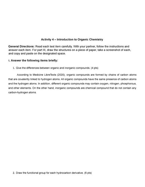 Introduction To Organic Chemistry General Chemistry Batstateu Studocu