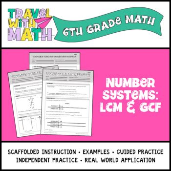 GCF LCM Bundle Scaffolded Guided Notes Real World Application