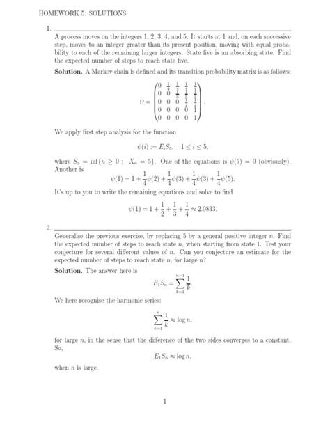 solutions pdf markov chain mathematical concepts