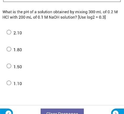 What Is The Ph Of A Solution Obtained By Mixing Ml Of M Hcl With