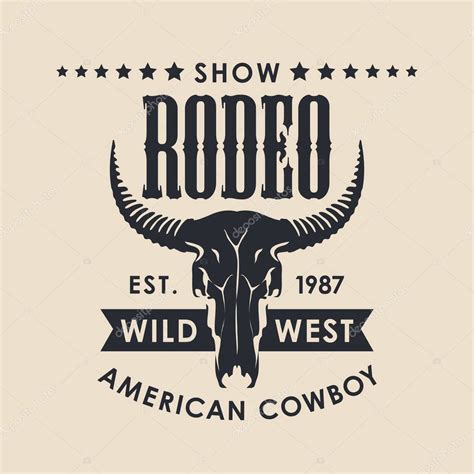 Banner para un espectáculo de Rodeo Cowboy en estilo retro Ilustración