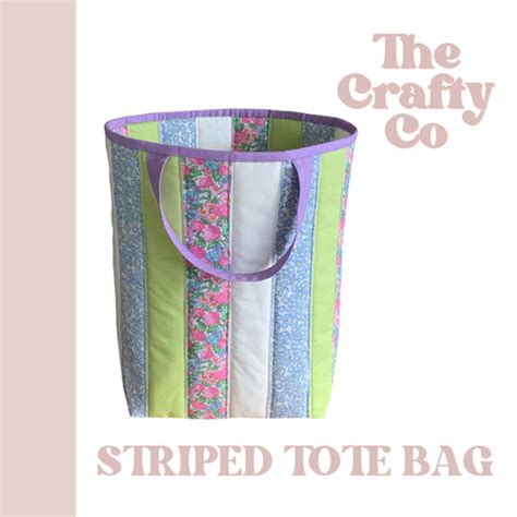 STRIPED TOTE BAG SEWING PATTERN PDF The Crafty Co
