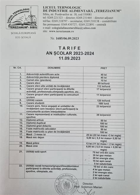 Cazare Liceul Tehnologic De Industrie Alimentara Terezianum