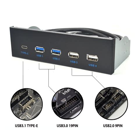 5 25 Inch USB 3 1 GEN2 Front Panel USB Hub 2 Ports USB 3 0 2 Ports