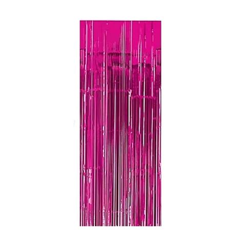 Cortina Metalizada Fita Rosa Para Festa 1mX2m