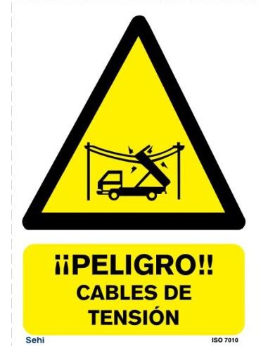 Señalización de advertencia PELIGRO CABLES DE TENSIÓN