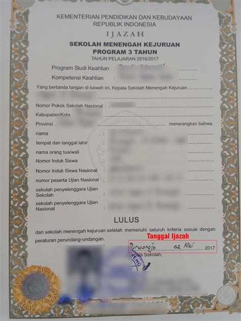 Letak Nomor Ijazah Satpam Letak Nomor Seri Ijazah Dan Tahun Kelulusan