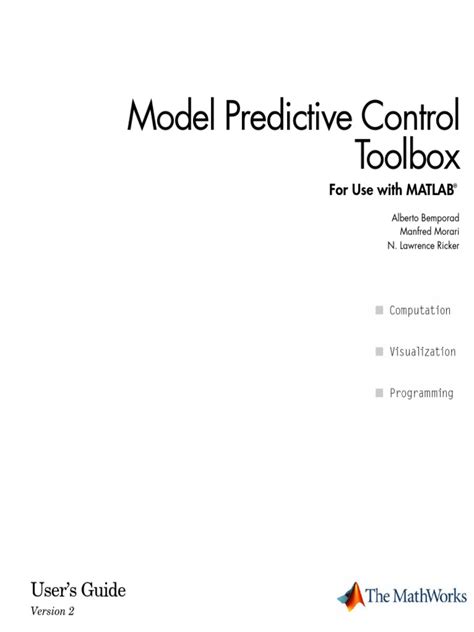 model predictive control toolbox user s guide pdf mathematical optimization feedback