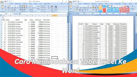 Cara Memindahkan Tabel Excel Ke Word Paling Efektif Teknovidia