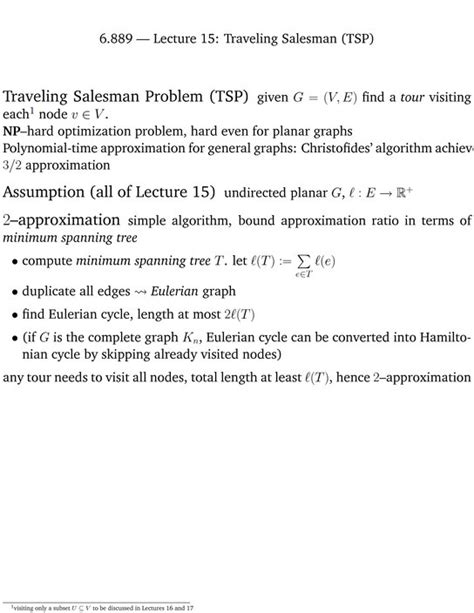 lecture 15 in 6 889 algorithms for planar graphs and beyond fall 2011