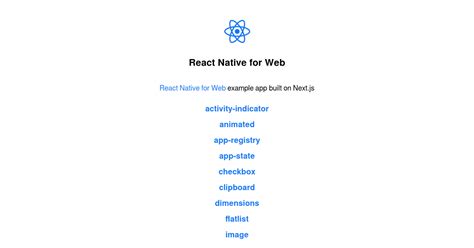 React Native Web Examples Codesandbox
