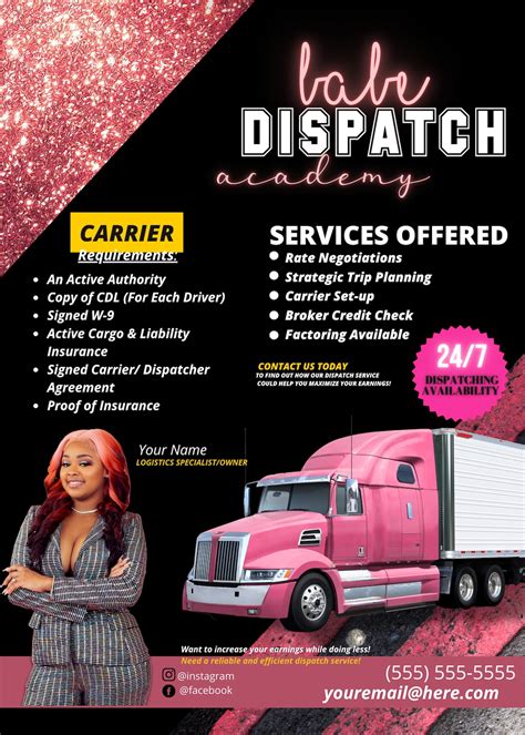 Truck Dispatcher Flyer Template Free
