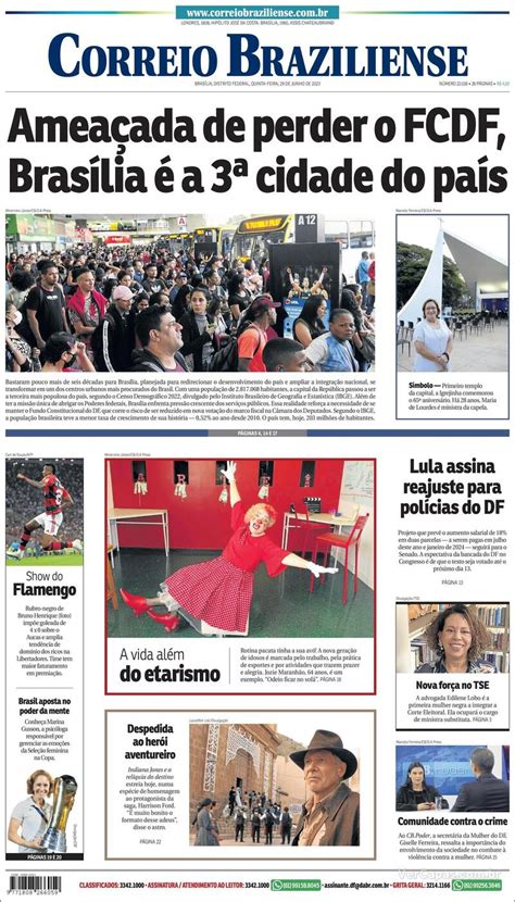 Capa Correio Braziliense Edi O Sexta De Mar O De