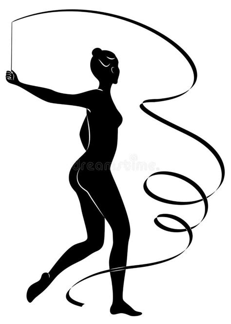 Gimnasia R Tmica Icono Vectorial Coloreado Silueta De Una Muchacha