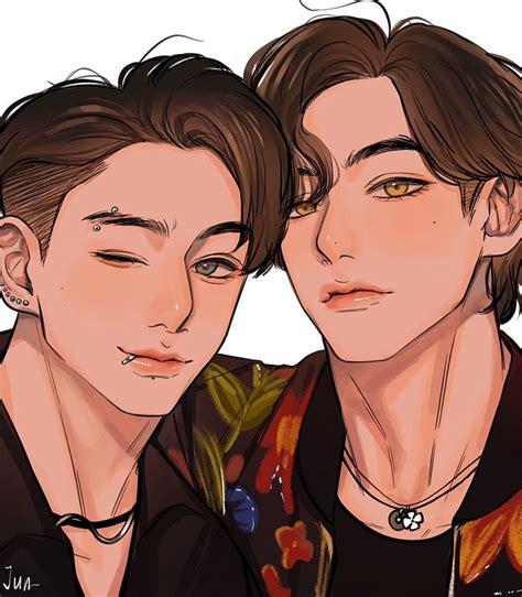 Kookoo⁷ on Twitter Vkook fanart Fan art Bts drawings