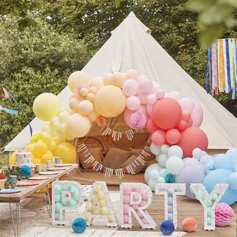 Ginger Ray Luxe Bright Balloon Arch With Paper Honeycombs Evitas