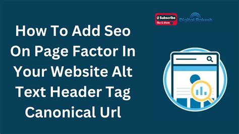How To Add Seo On Page Factor In Your Website Alt Text Header Tag