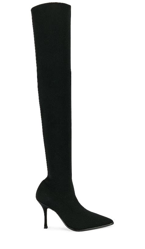Tony Bianco Kori Over The Knee Boot In Black Black Sock Knit