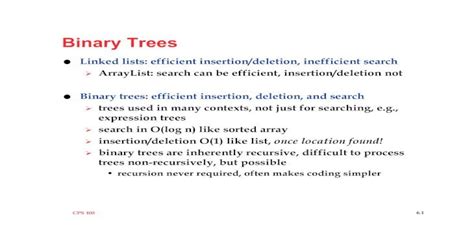 binary trees · cps 6100 3 basic tree definitions binary tree is a structure