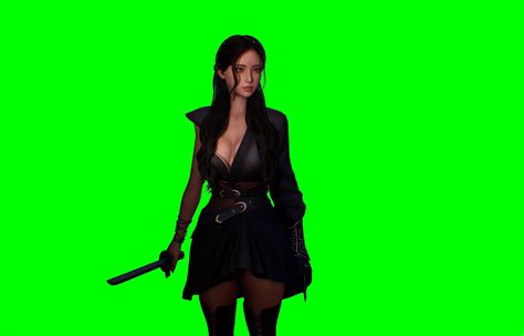 3D Model Katana Girl Satomi F2 Animated Rigged Game Ready Character