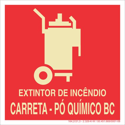 Placa Extintor de Incêndio sobre rodas pó químico BC E5 PlacasOnline