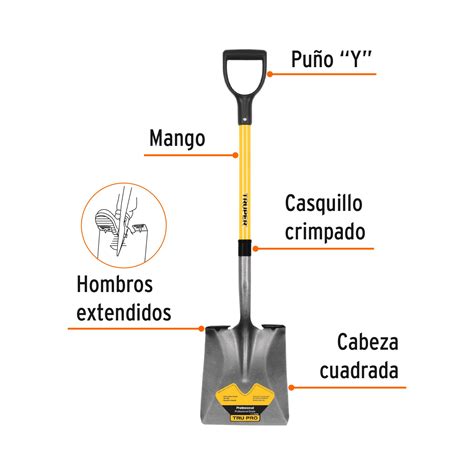 Ficha Tecnica Pala Cuadrada Tru Pro Pu O Y Mango De Fibra De Vidrio