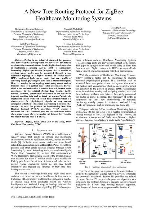 pdf a new tree routing protocol for zigbee healthcare monitoring systems