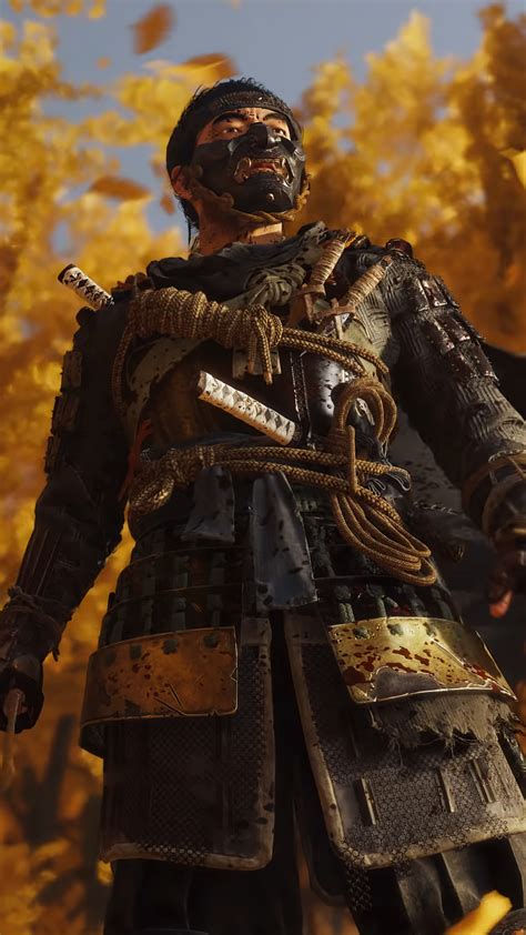 325092 Jin Sakai Ghost Of Tsushima Samurai Mask 4K Phone HD