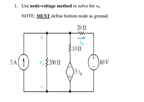 Solved Use Node Voltage Method To Solve For V Chegg