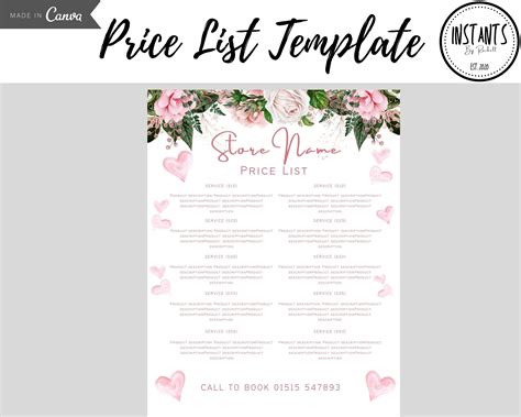 Hair Salon Price List Hair Salon Prices List Template Flyer Template