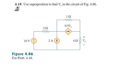Solved Use Superposition To Find Vo In The Circuit Of Chegg
