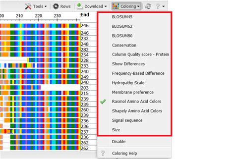 guide to using the multiple sequence alignment viewer