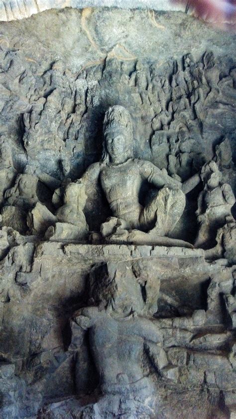Ravana Shaking Mount Kailash Elephanta Caves Maharashtra Lion