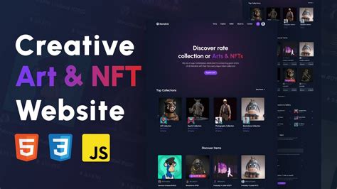 Responsive Nft Website Using Html Css Javascript Youtube