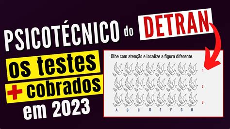 PSICOTECNICO DETRAN 2023 Testes de atenção Exames psicológicos