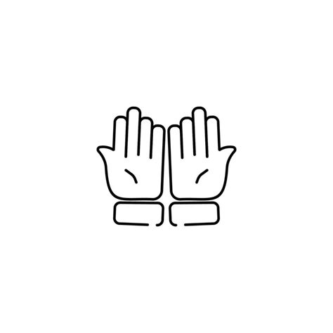 Pray Muslim Islam Hand Wave Waving Hi Or Hello Gesture Line Art